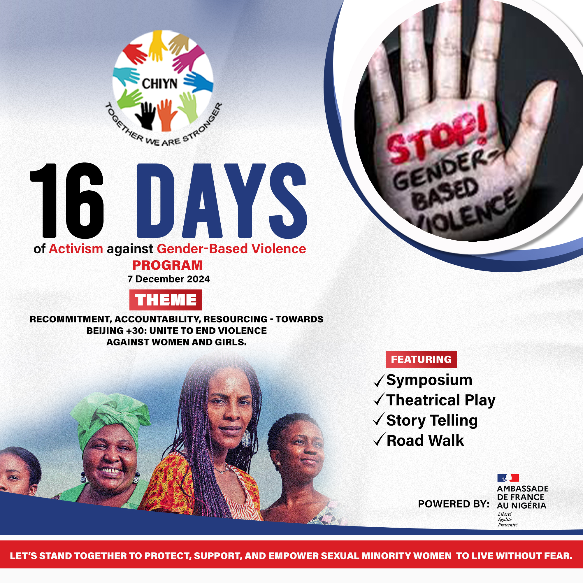 16 DAYS OF ACTIVISM AGAINST GBV PROGRAM – CHIYN INITIATIVE